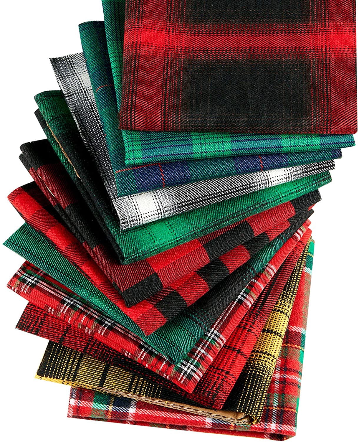 12 Pieces Buffalo Plaid Fabric Cotton Fabric Squares 20 x 20 cm ...