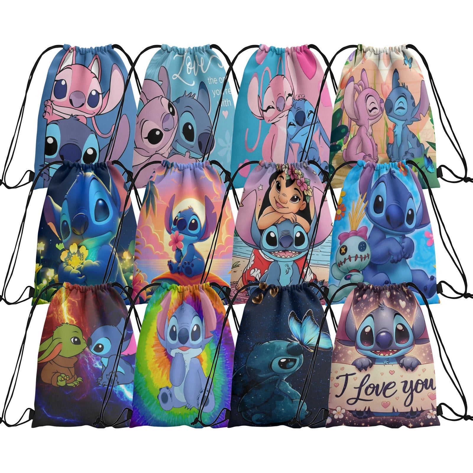 12 Pieces Candy Drawstring Bag for Stitch , Drawstring Goodie Favor ...