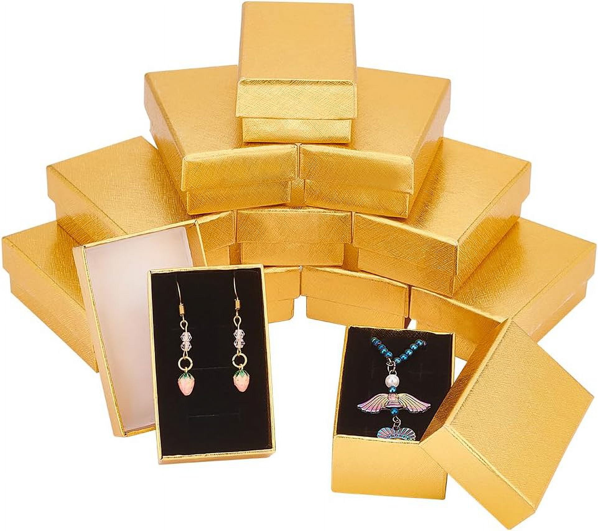 12 Pieces Cardboard Jewelry Box 3.9x2x1.2 Inch Rectangle Jewelry ...