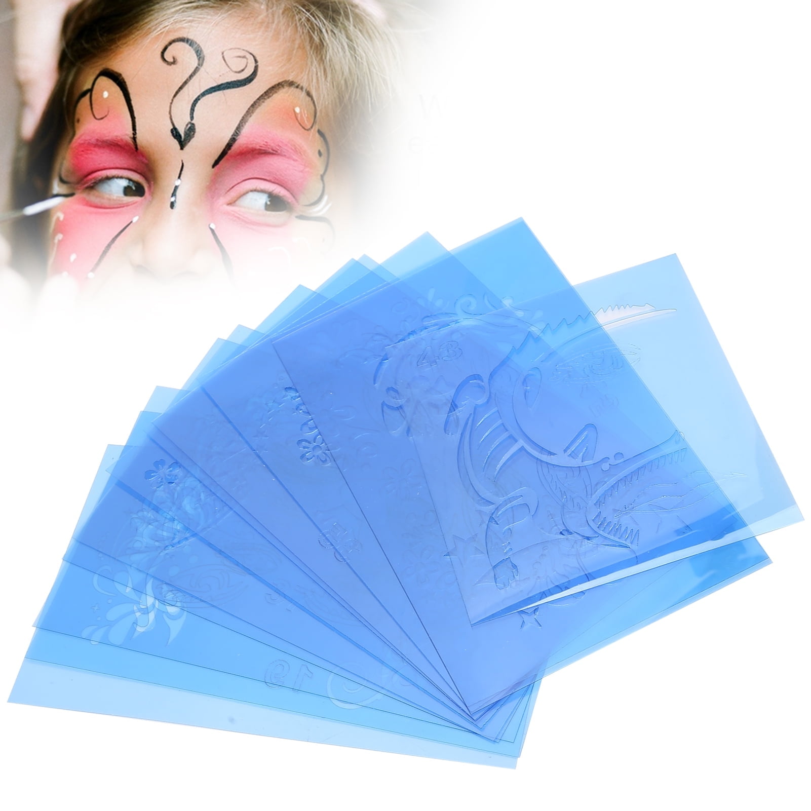 12 Pieces Carnival Face Stencils Reusable Face Paint Templates for Kids ...