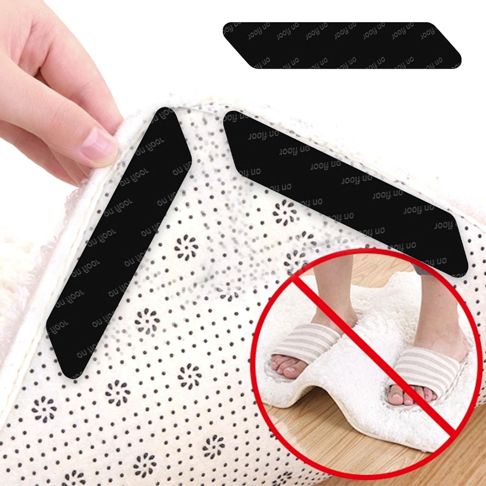 12 Pieces Carpet Grippers Non Slip Rug Pads Reusable Carpet Tape No ...