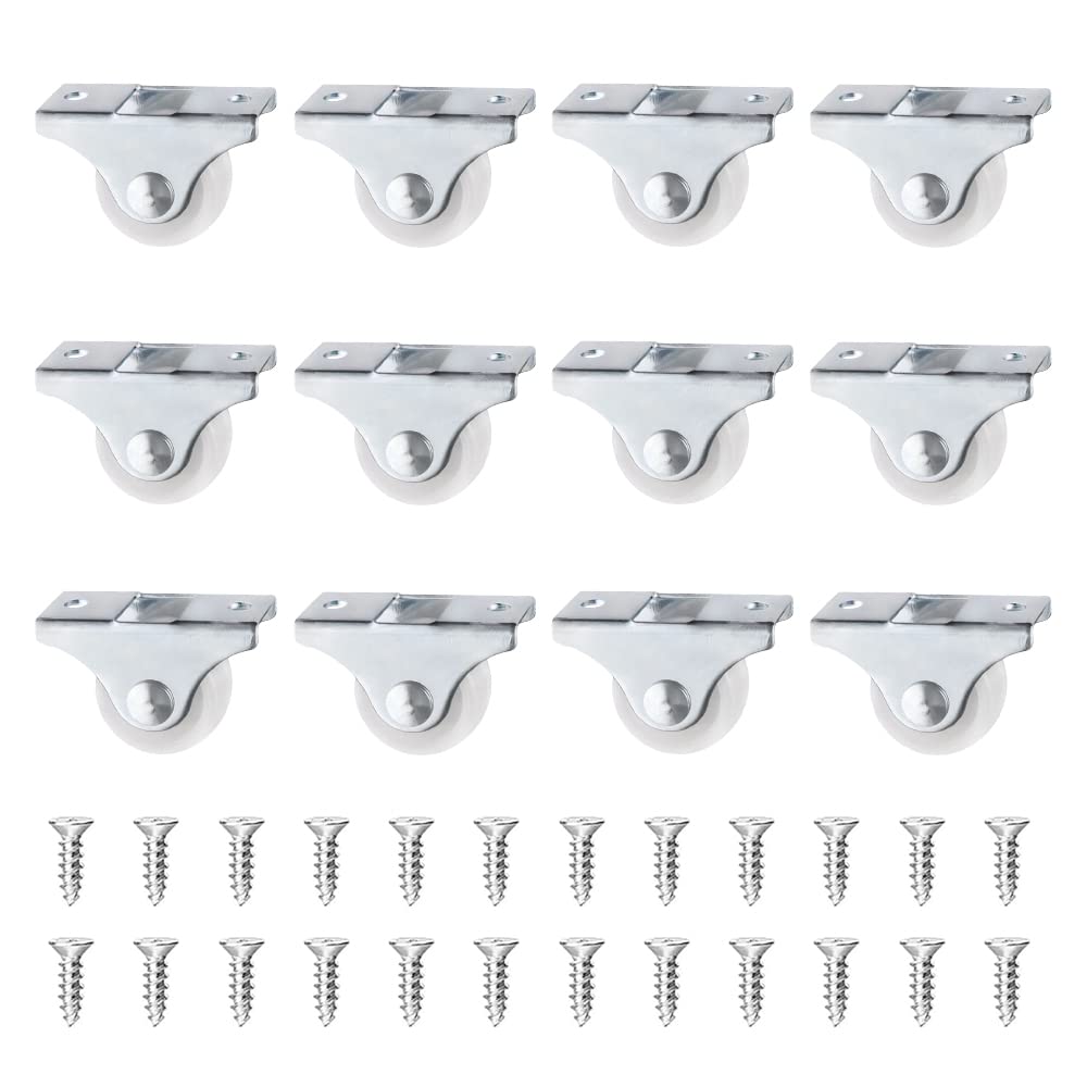 12 Pieces Casters for Furniture 25mm/1 Inch Mini Directional Casters in ...