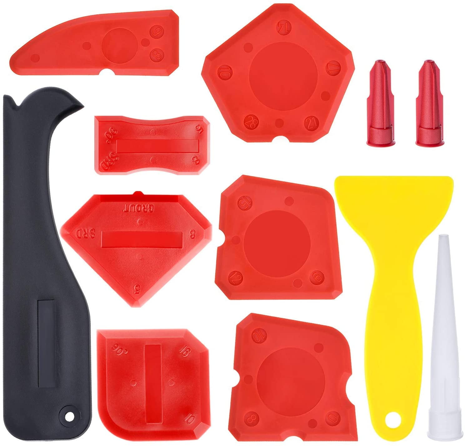12 Pieces Caulking Tool Kit Silicone Sealant Finishing Tool Grout ...