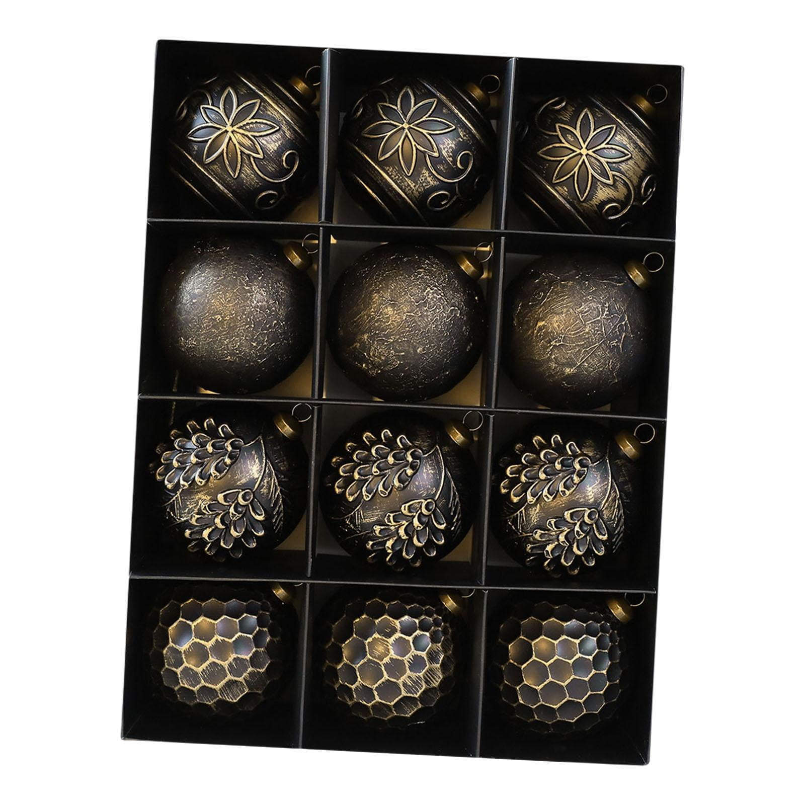 12 Pieces Christmas Hanging Balls Rustic Tree Ornaments Shatterproof ...