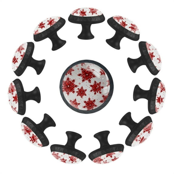 12 Pieces Christmas Snowflake Seamless Pattern Glass Knobs for Dresser ...