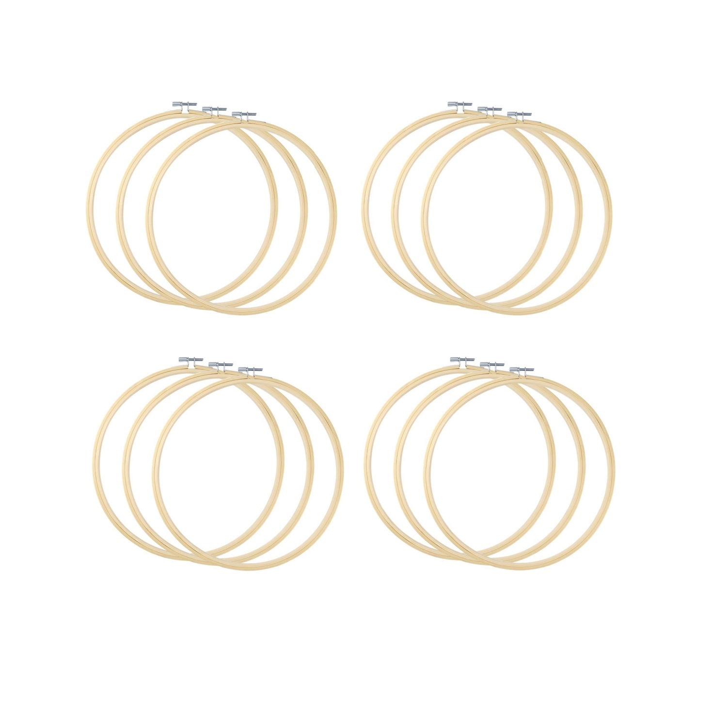 12 Pieces Circle Embroidery Hoops,4x4In Set for Beige Wooden Cross ...