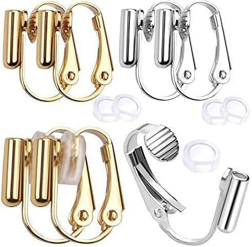 12 Pieces Clip-on Earrings Converter Components for Non-Pierced Ears ...