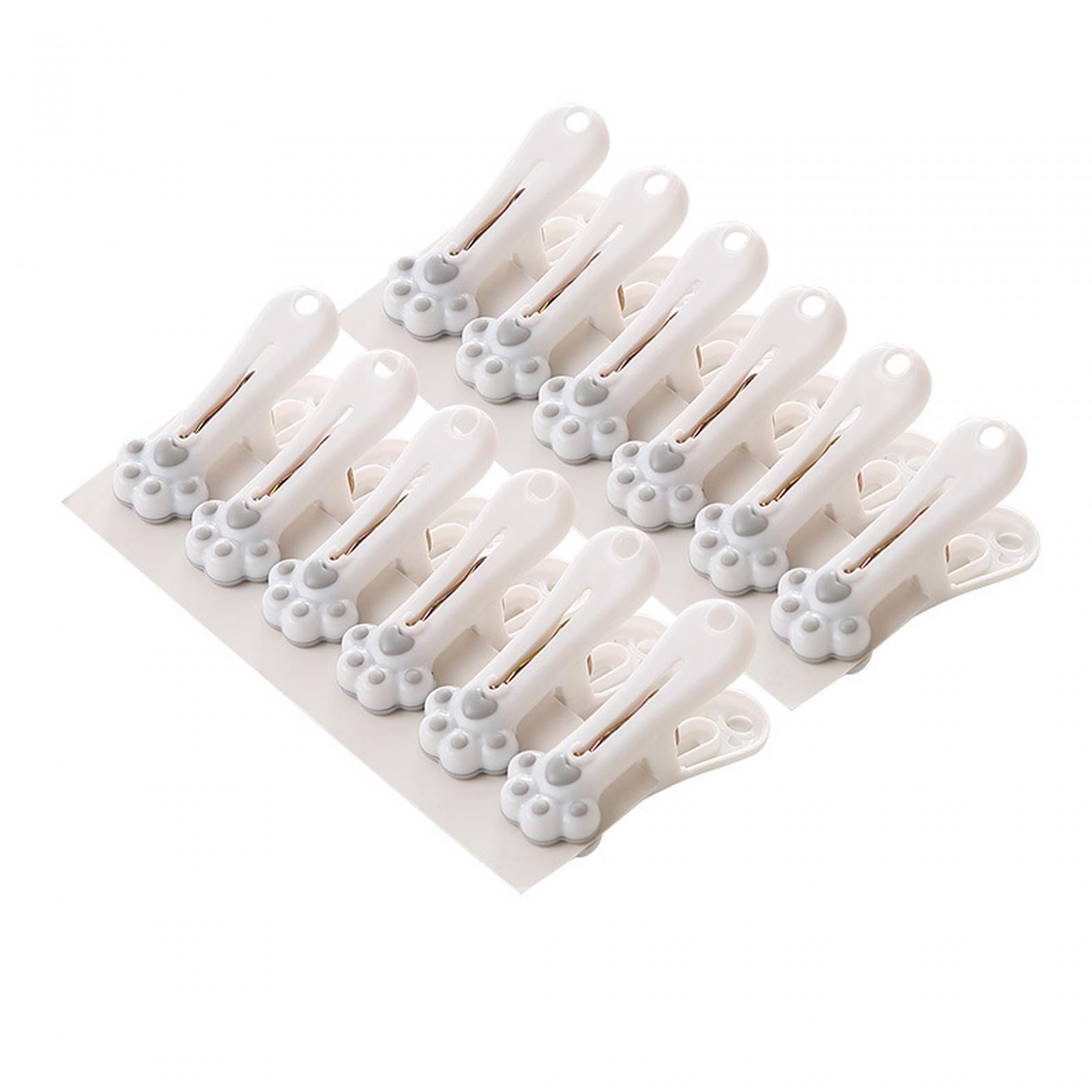 12 Pieces Clothes Pins Cute Cat Claw Shaped Portable Pants Coat Hanger ...