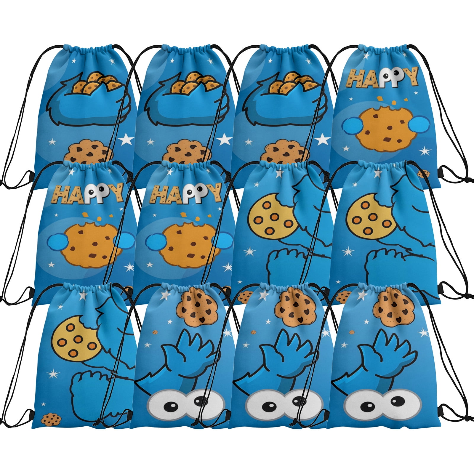 12 Pieces Cookie Candy Drawstring Bag, Blue Drawstring Goodie Favor ...