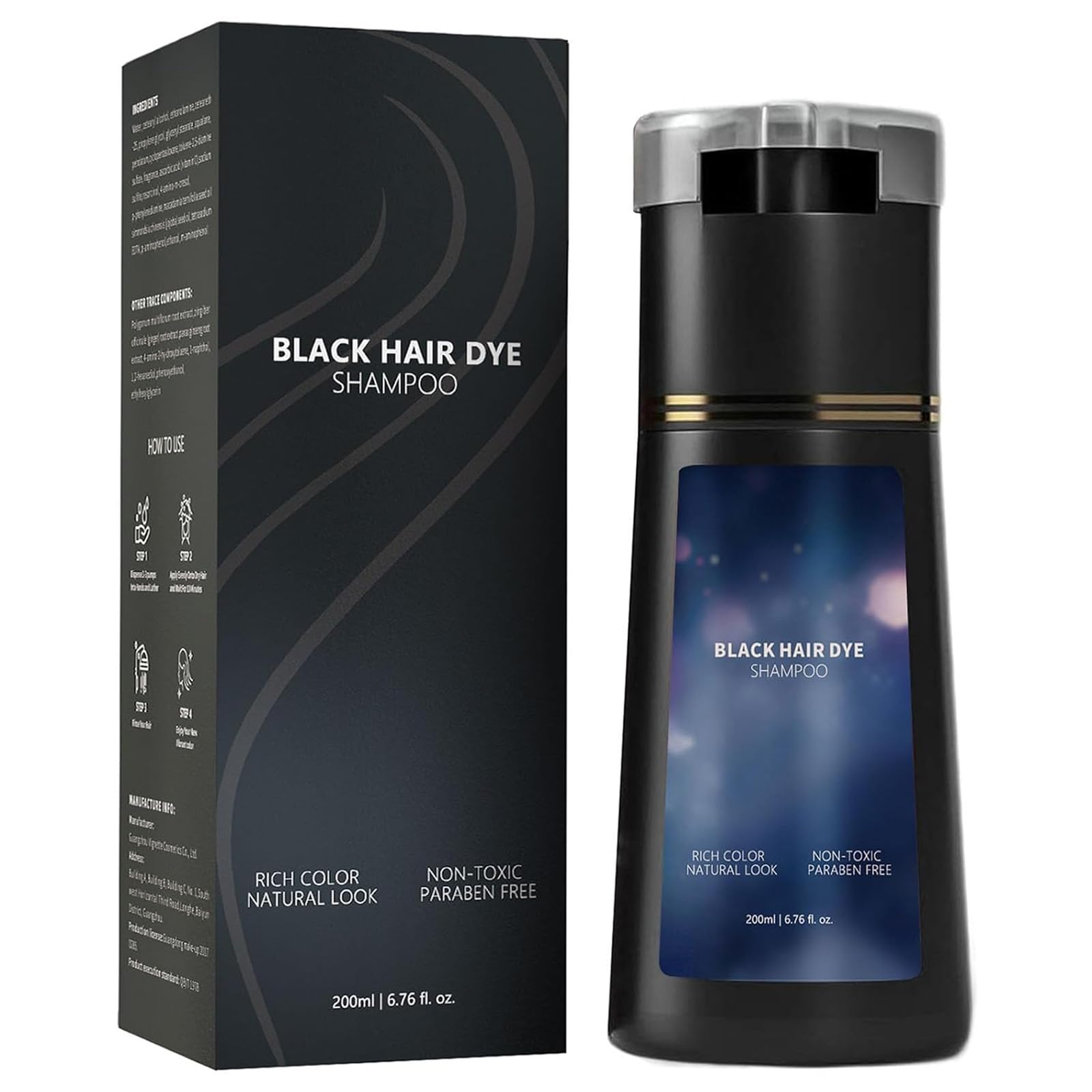 Hair Dye Shampoo, Instant Gray Coverage & Natural Color for Women/Men ...