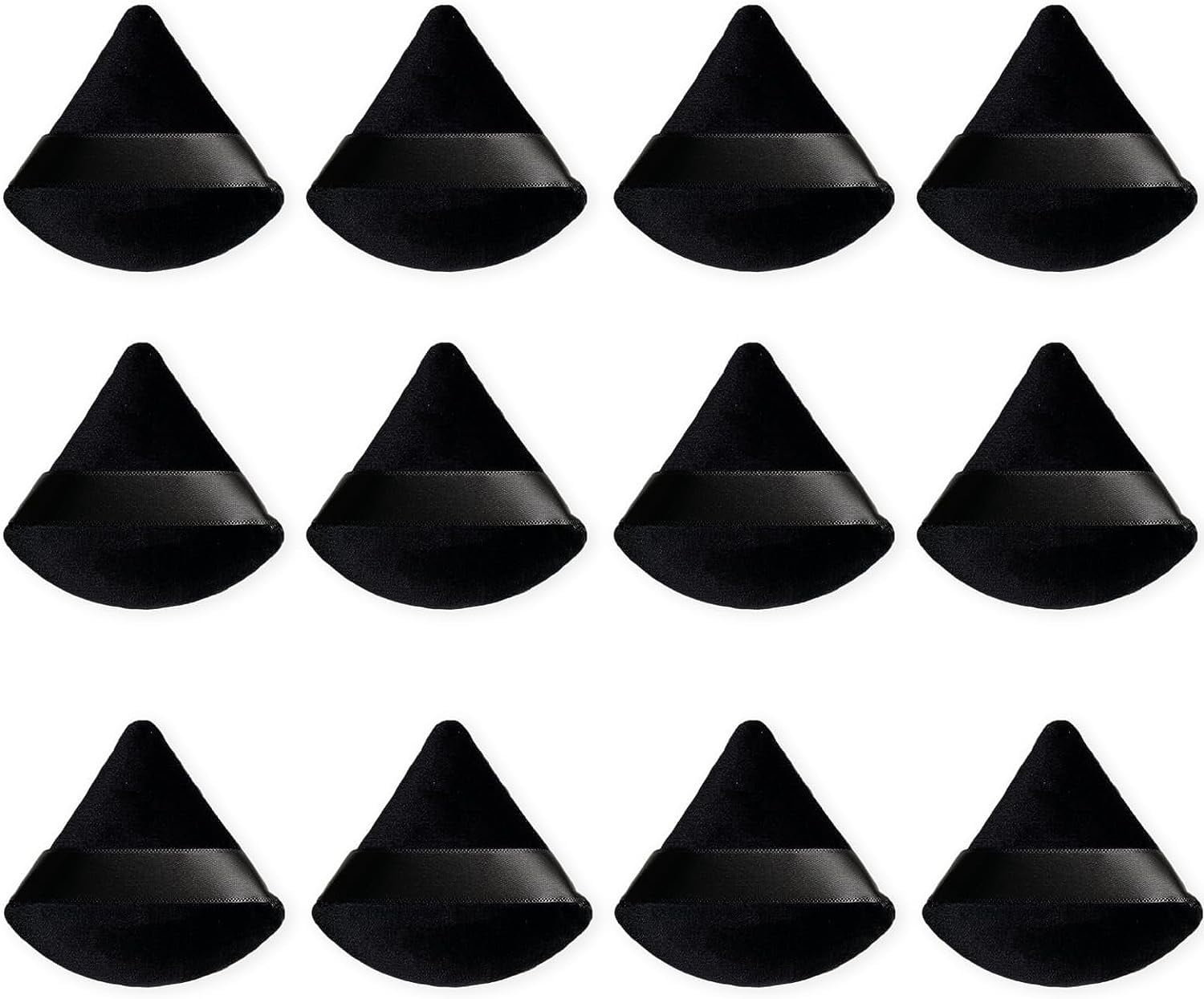 12 Pieces Cosmetic Face Powder Puff Pure Cotton Triangle Makeup Powder ...