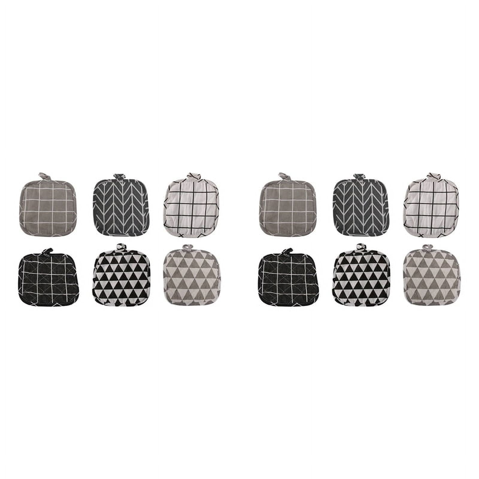 12 Pieces Cotton Pot Holders Machine Washable Heat Potholder Square ...