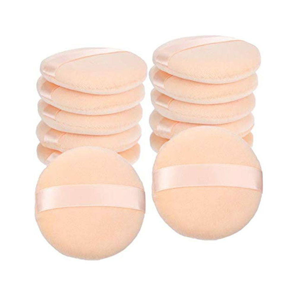 12 Pieces Cotton Powder Puffs Round Makeup Puffs Pads with Strap ...