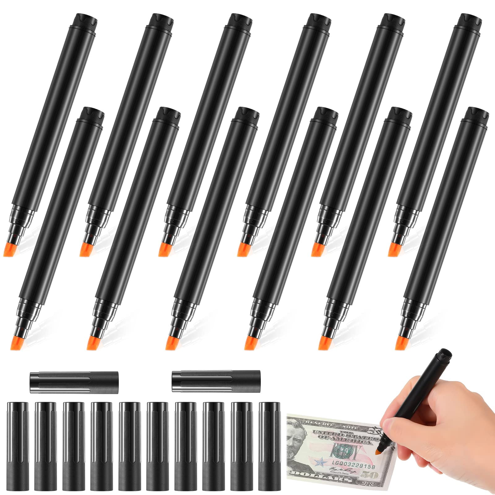 12 Pieces Counterfeit Bill Detector Pen Money Checker Device Fake Bill ...
