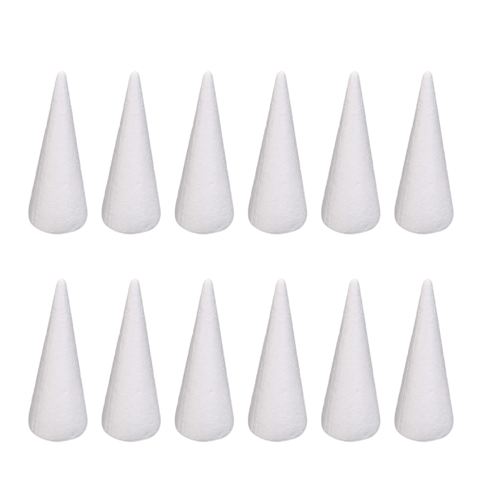 12 Pieces Craft Foam Cones White Polystyrene Cones Decors Foam Tree ...