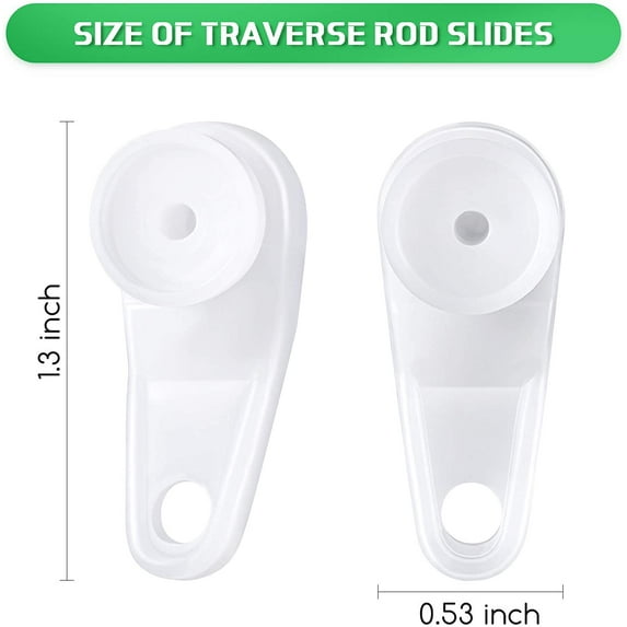 12 Pieces Curtain Track Gliders Curtain Rod Sliders Window Traverse Rod ...