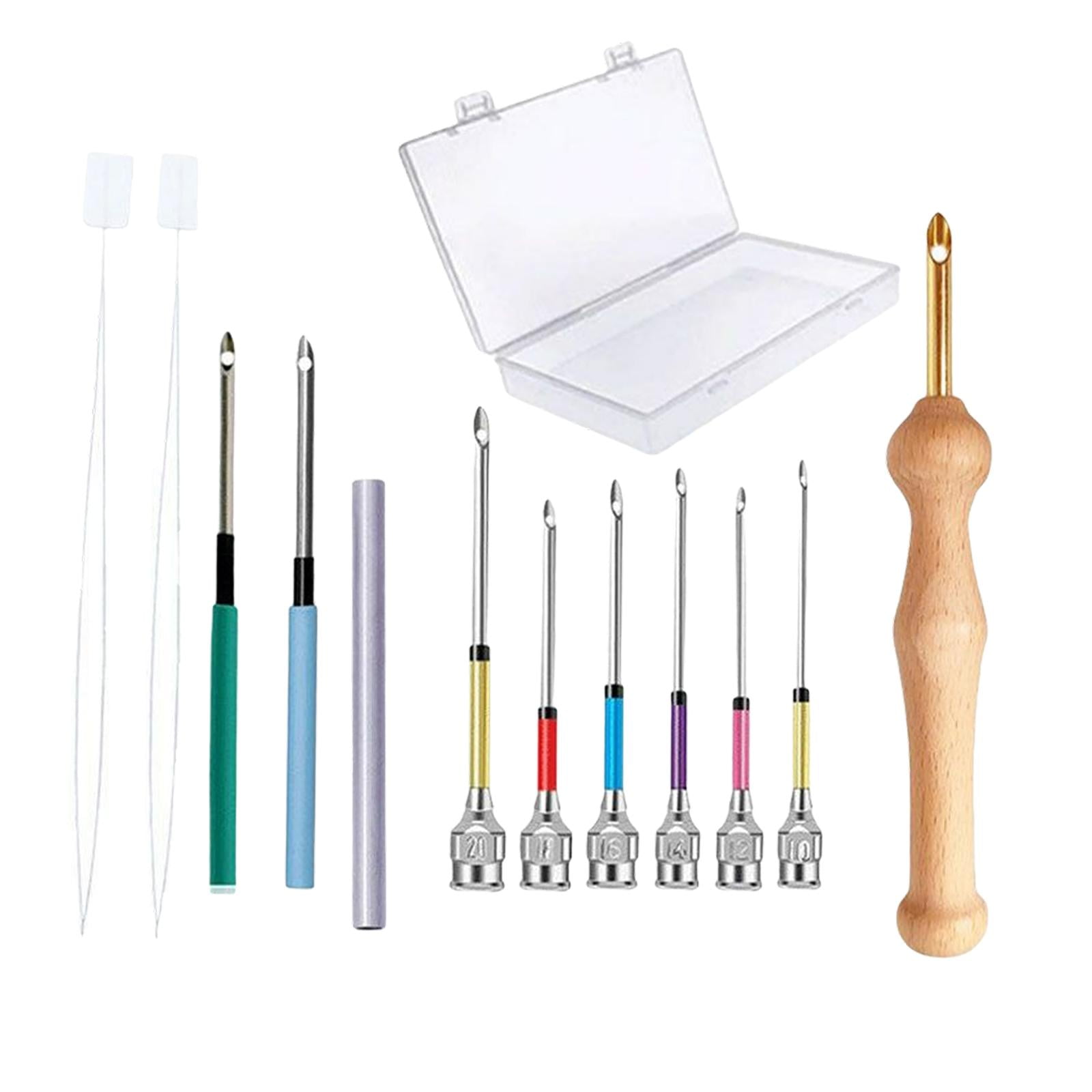 12 Pieces DIY Embroidery Pen Punch Kits Craft Tool Threaders for ...