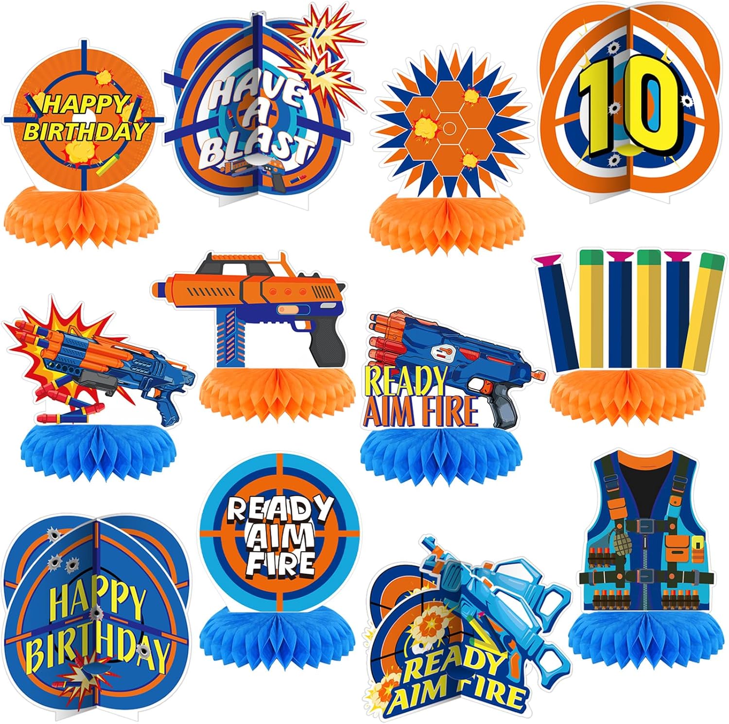12 Pieces Dart Birthday Party Decorations Gun Birthday Decoration ...