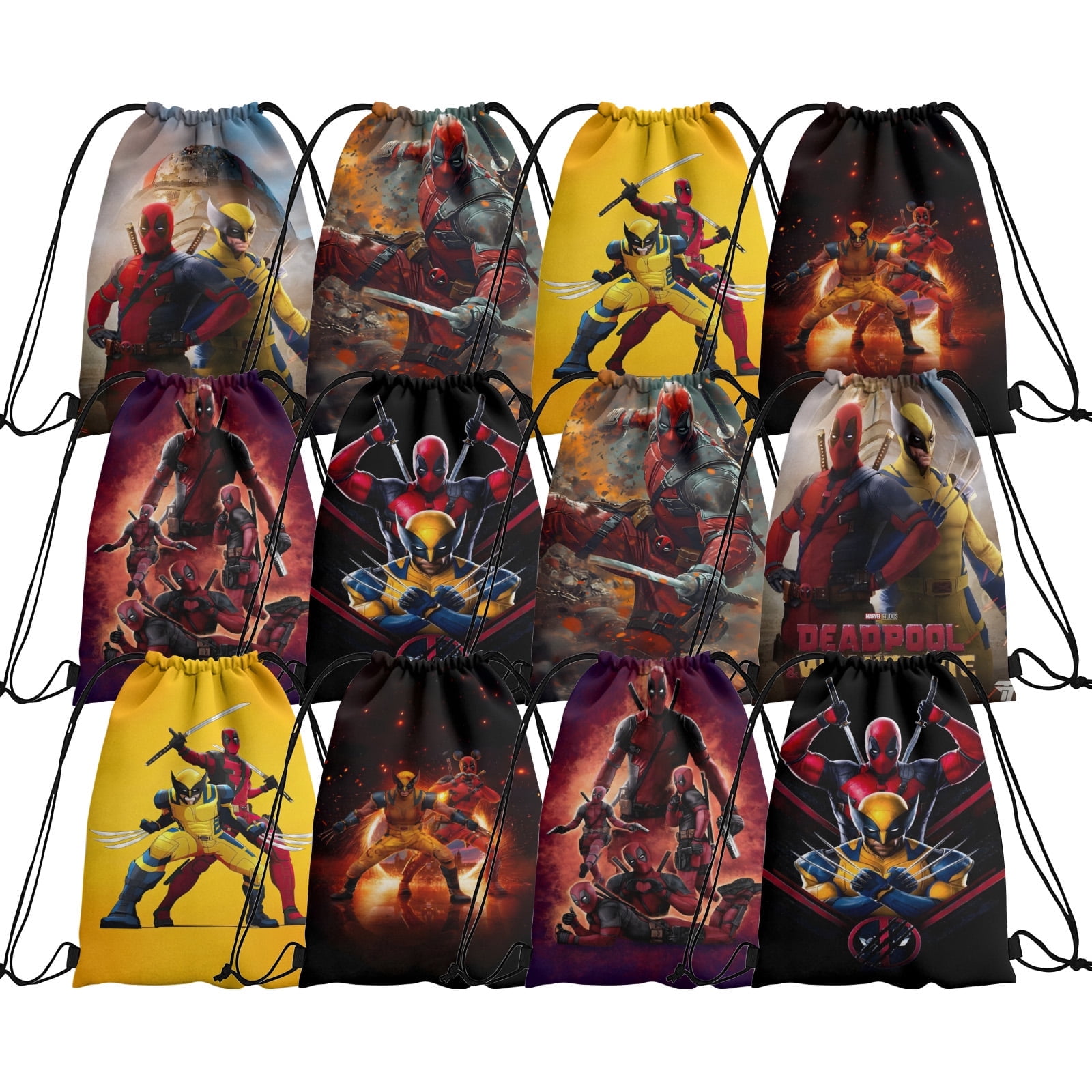 12 Pieces Deadpool And Wolverine Candy Drawstring Bag, Drawstring ...