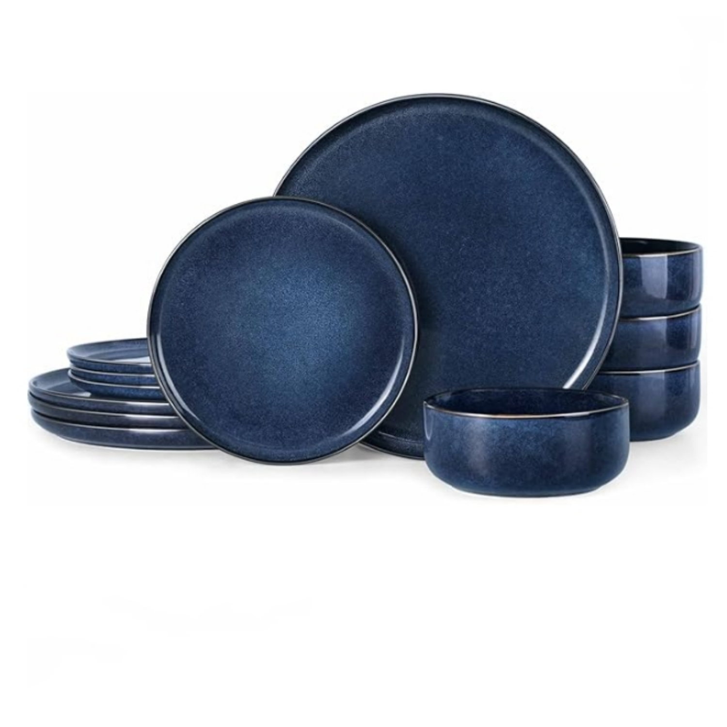 12 Pieces Dinnerware Set Stoneware Service for 4, Dinner Plates and ...
