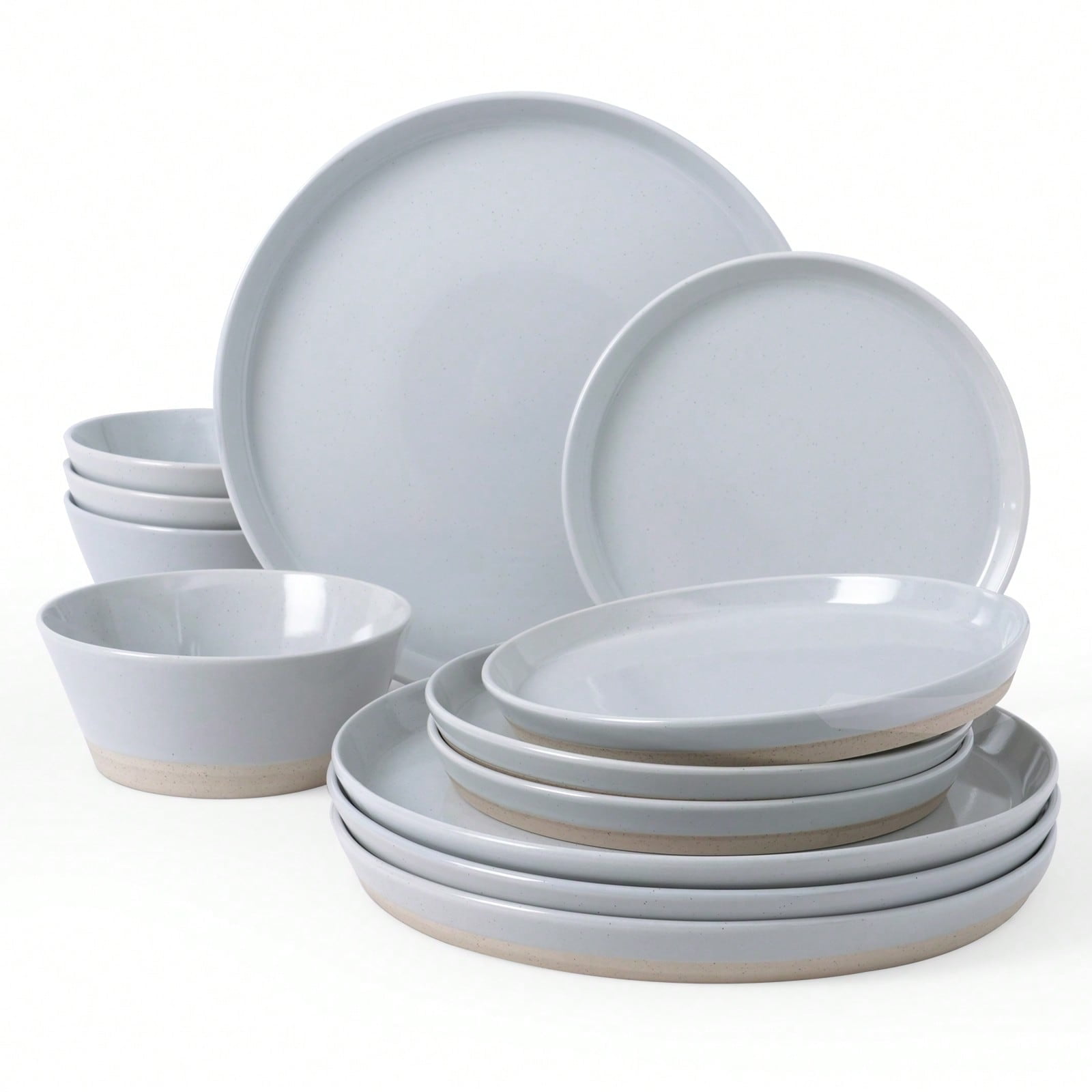 12 Pieces Dinnerware Sets, Stoneware Scratch Resistant Dinner Set ...