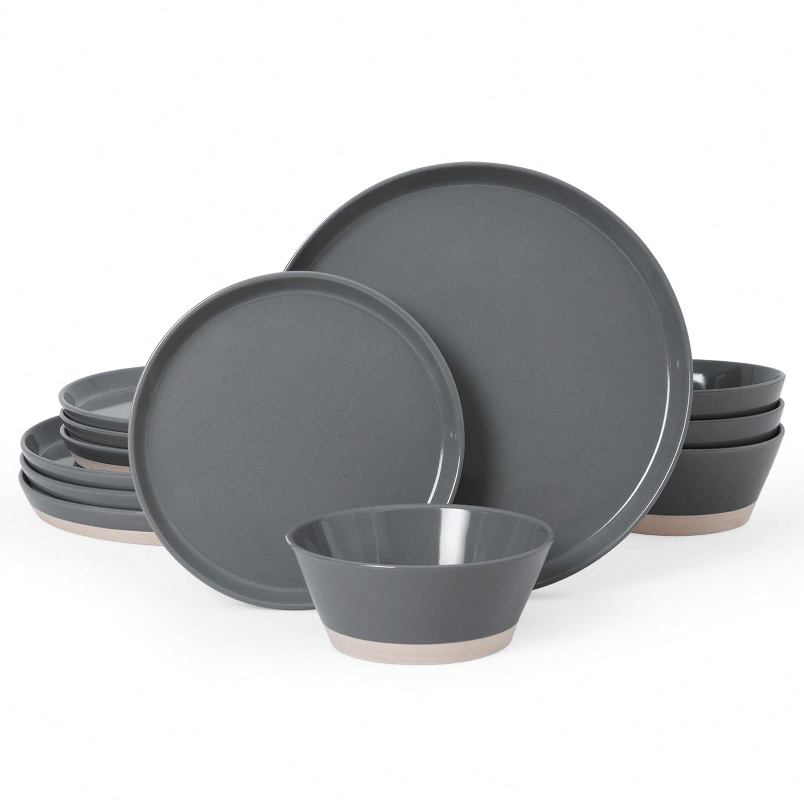 12 Pieces Dinnerware Sets, Stoneware Scratch Resistant Dinner Set ...