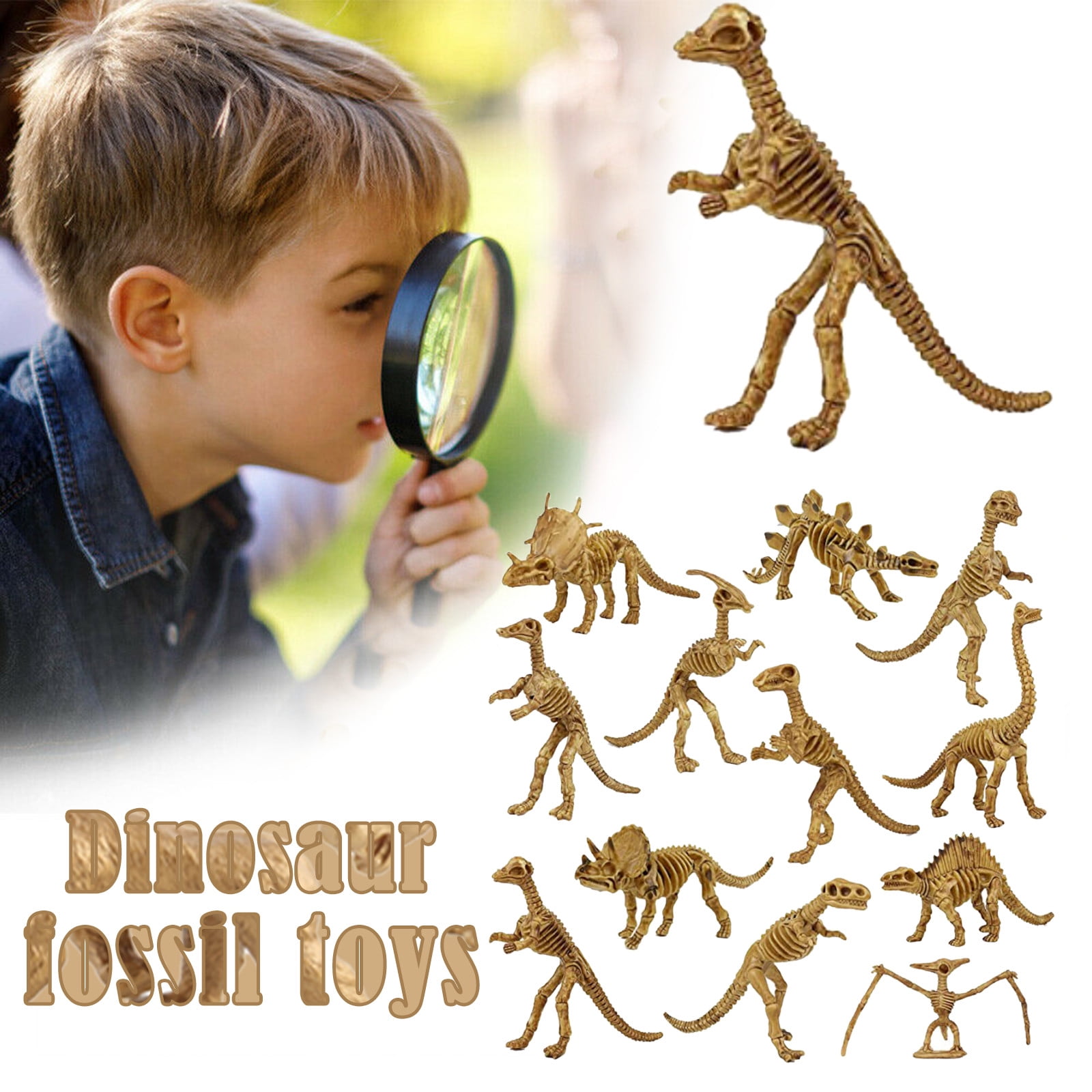 12 Pieces Dinosaur Fossil Skeleton Dinosaur Skeleton Toy Figures for ...