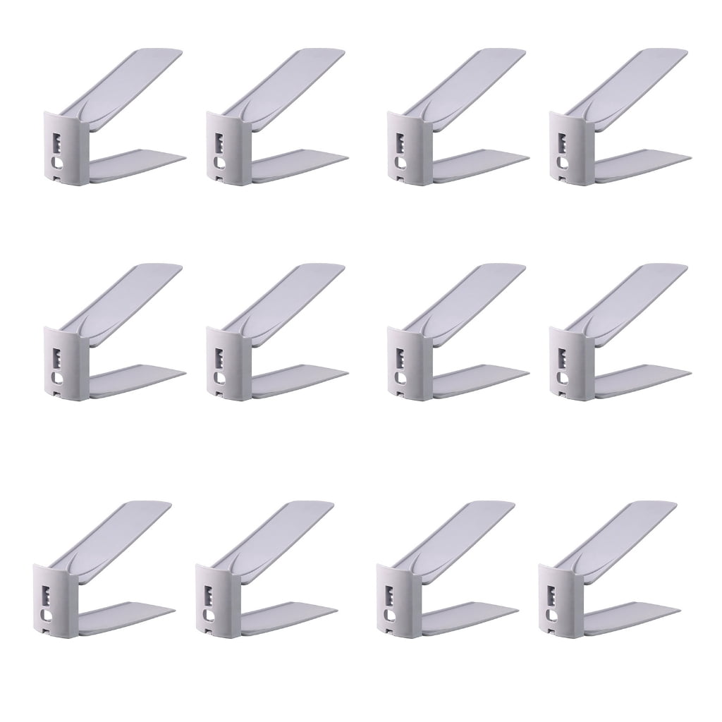 12 Pieces Double Layer Shoe Holder For Cabinet Sturdy Shoe Organizers ...