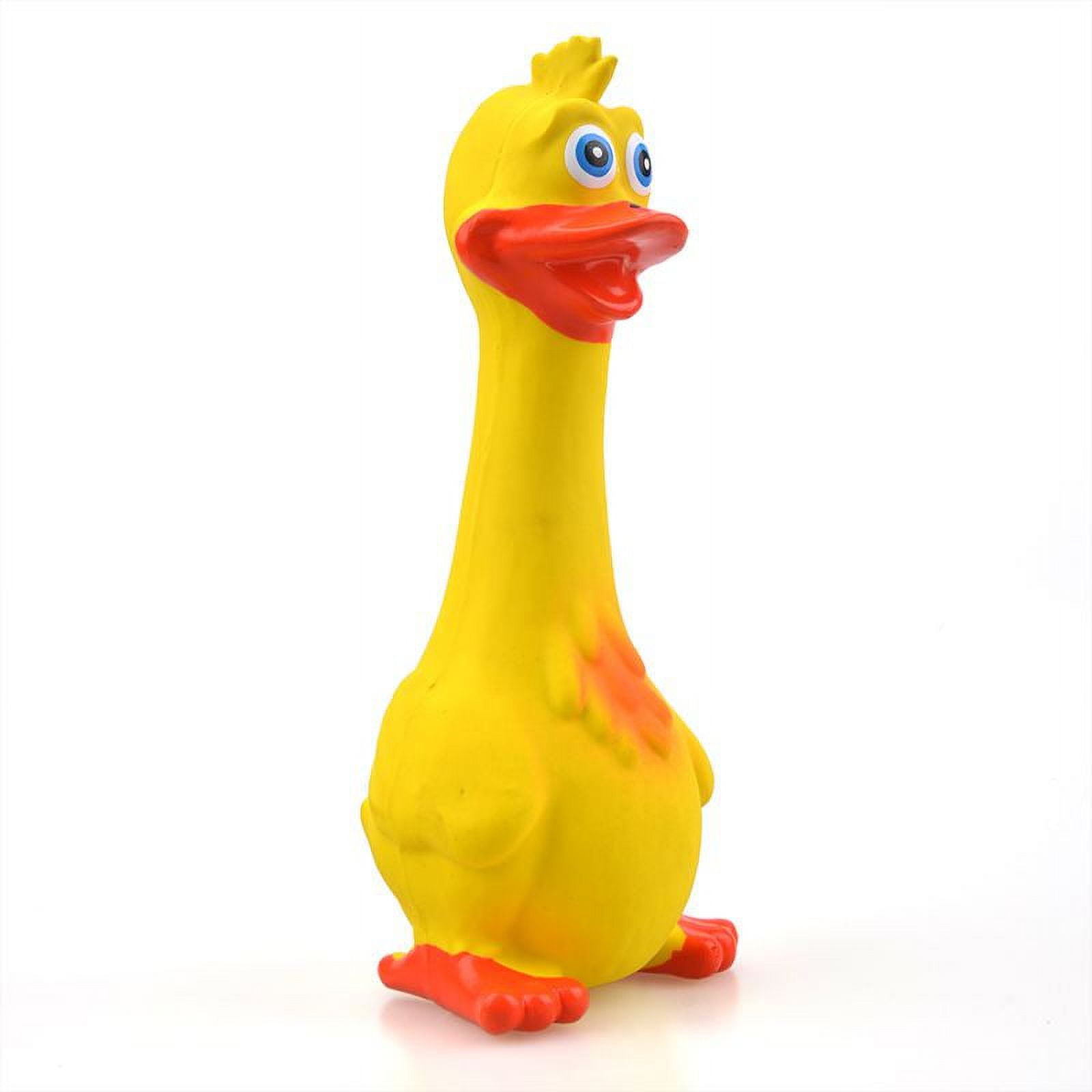 pet latex screaming duck toy yellow rubber squeaking duck toy, teething toy novelty and durable ...