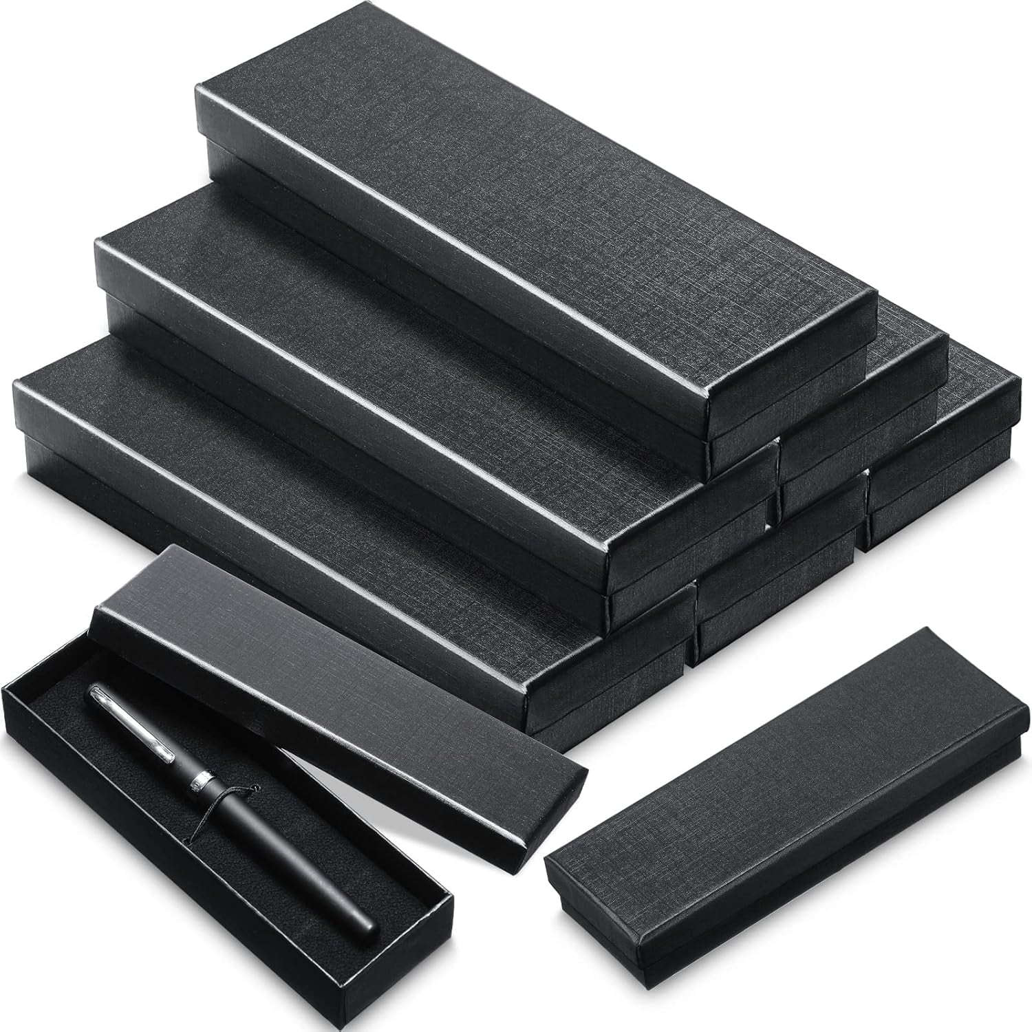 12 Pieces Empty Pen Gift Box with Cushion for Display Pencil Ballpoint ...