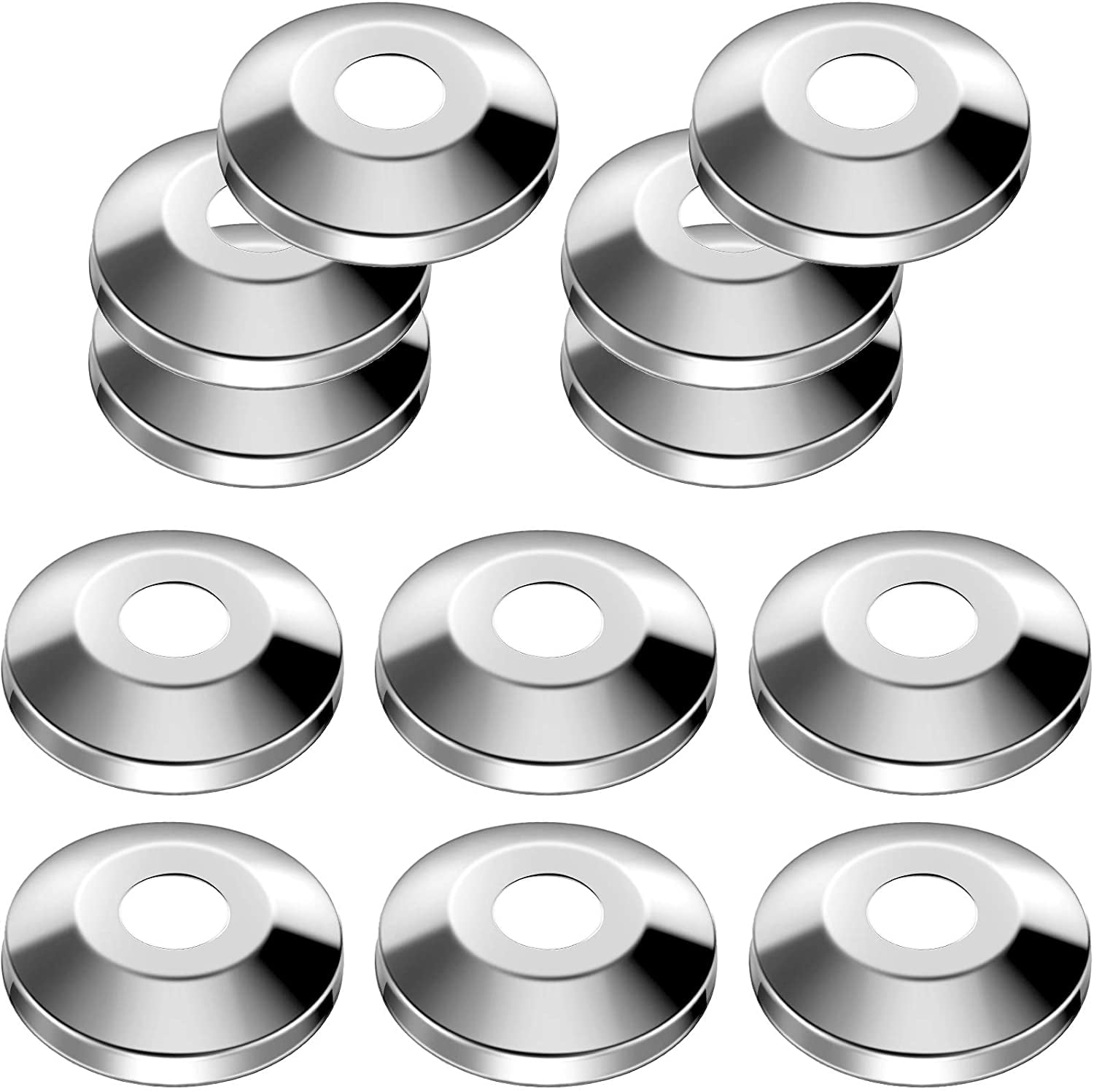 12 Pieces Escutcheon Plates 1/2 Inch Chrome Plated Stainless Steel ...