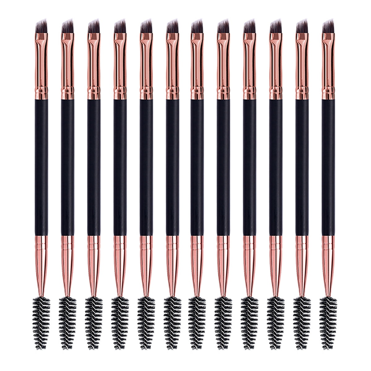 12 Pieces Eyebrow Brush Angled Brow Brush and Spoolie Brush Double Ended Eyebrow Brushes Multi ...