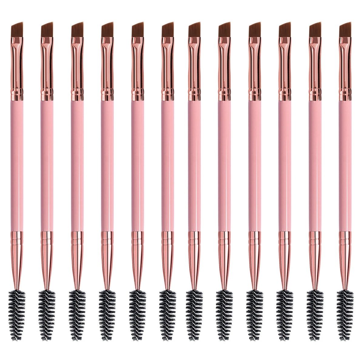 12 Pieces Eyebrow Brush Angled Brow Brush And Spoolie Brush Double ...
