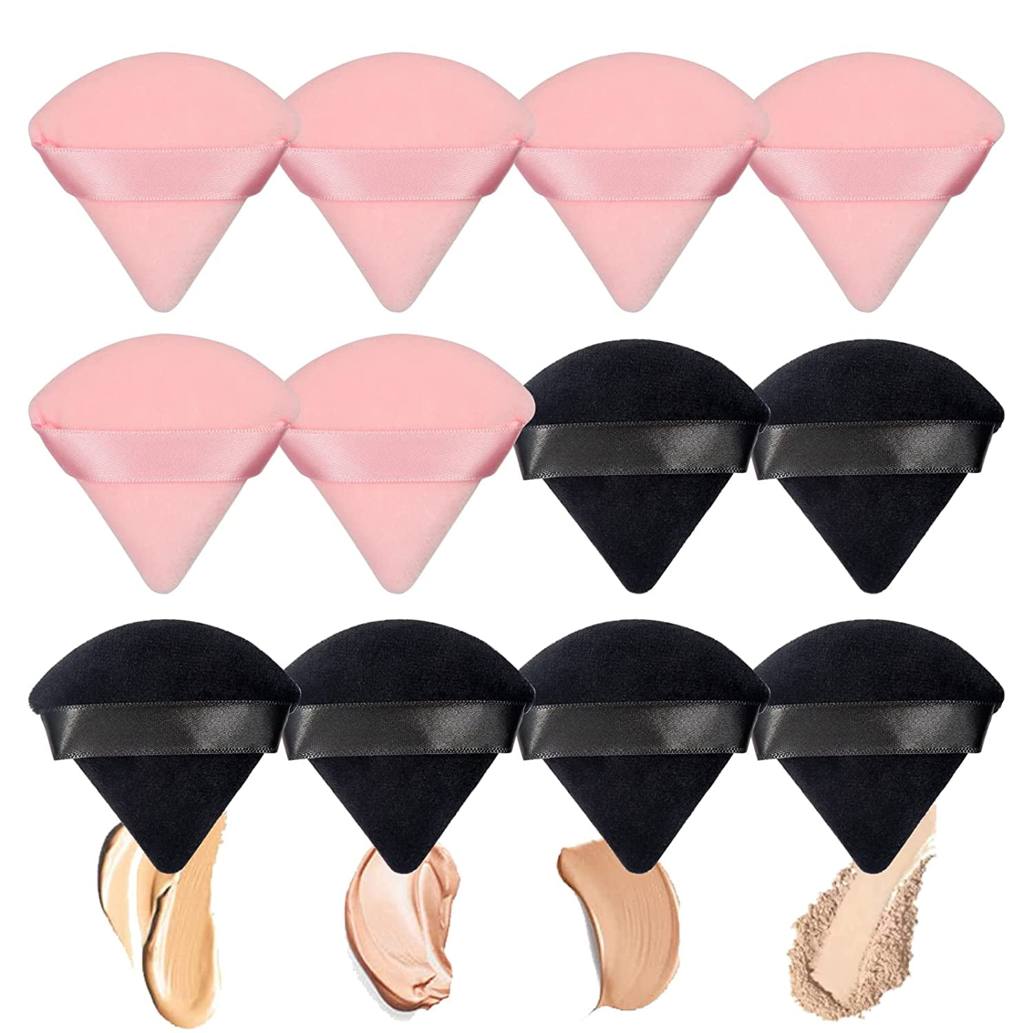 12 Pieces Face Triangle Powder Puff Washable Makeup Puff Sponge Puff ...
