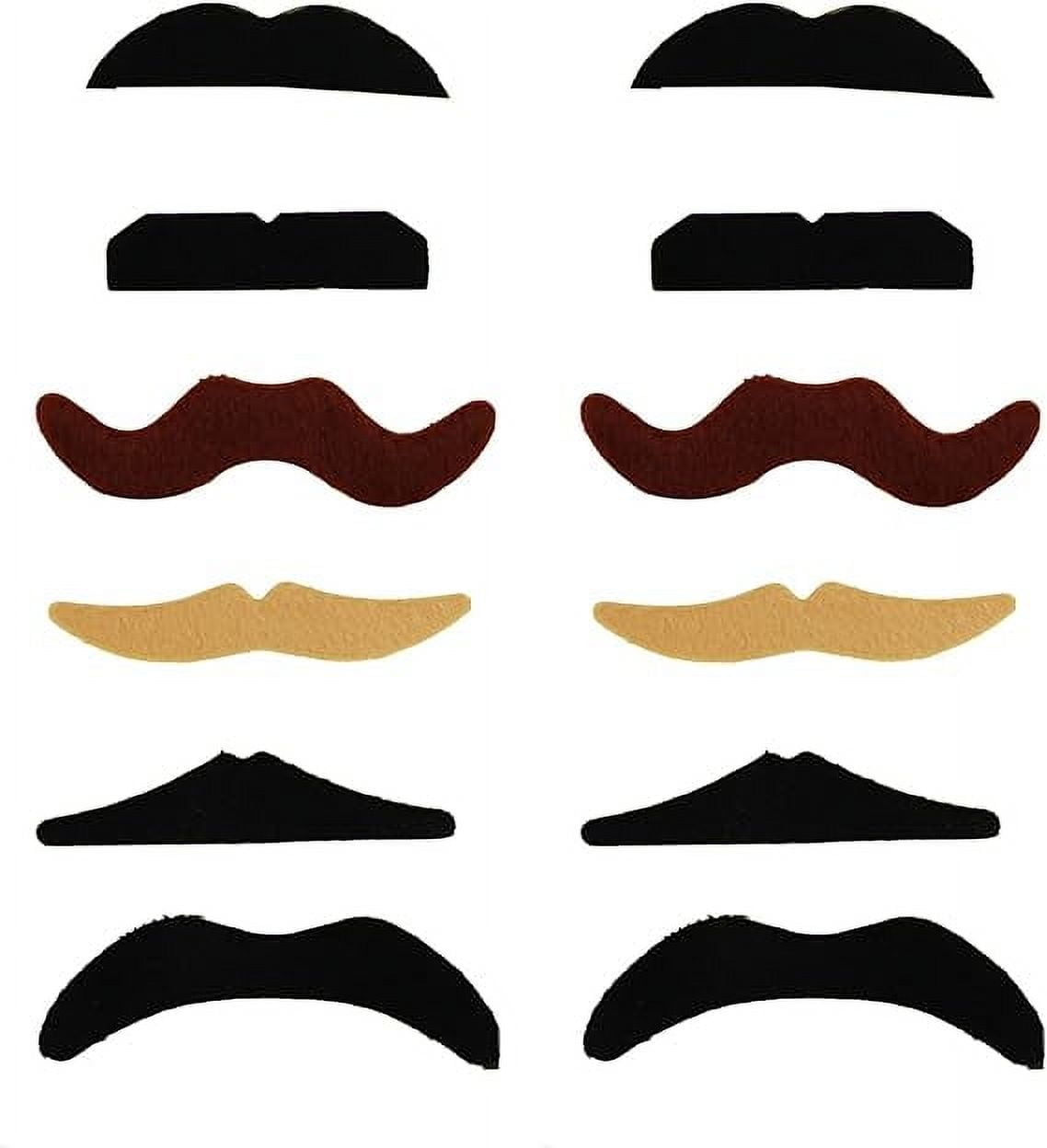 12 Pieces Fake Mustaches, Self Adhesive Novelty Moustaches Party ...
