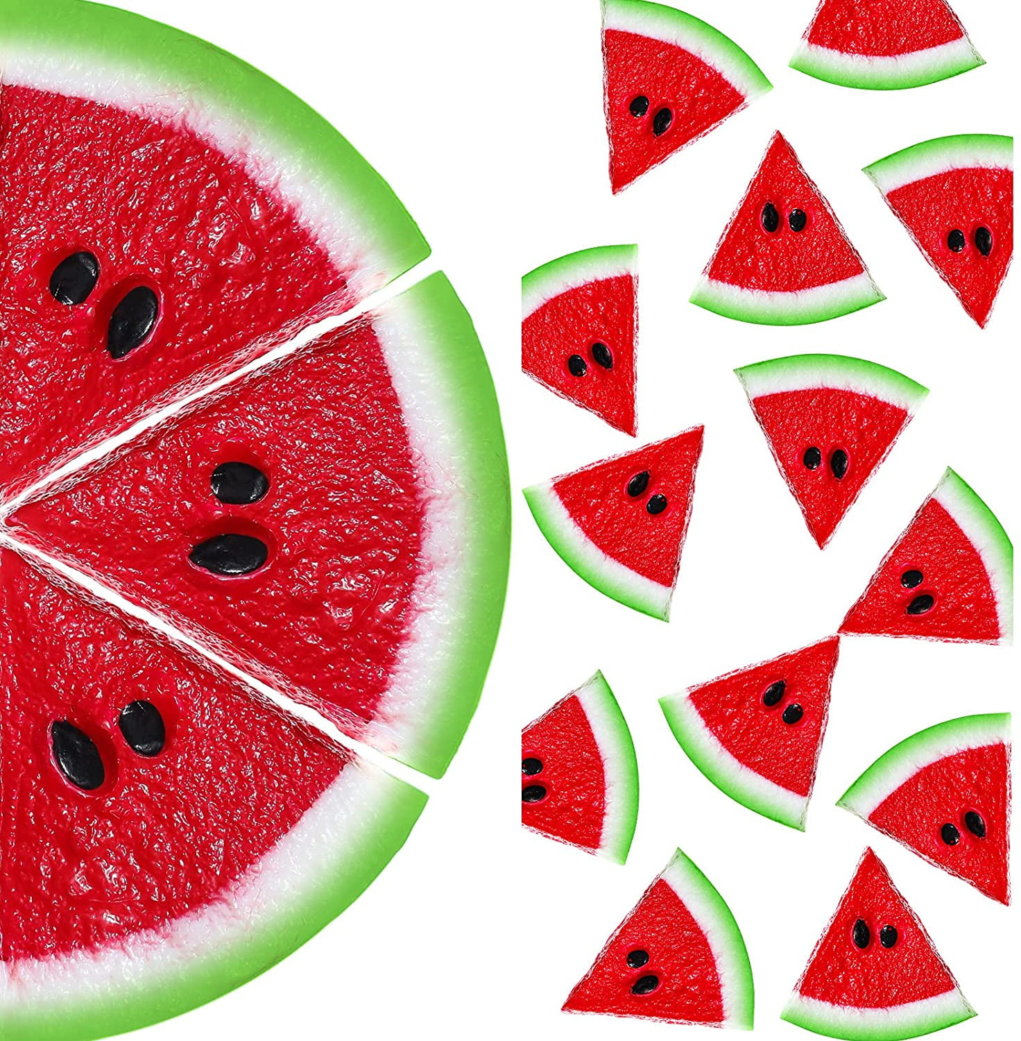 12 Pieces Fake Watermelon Artificial Watermelon Slices Realistic Fruit ...