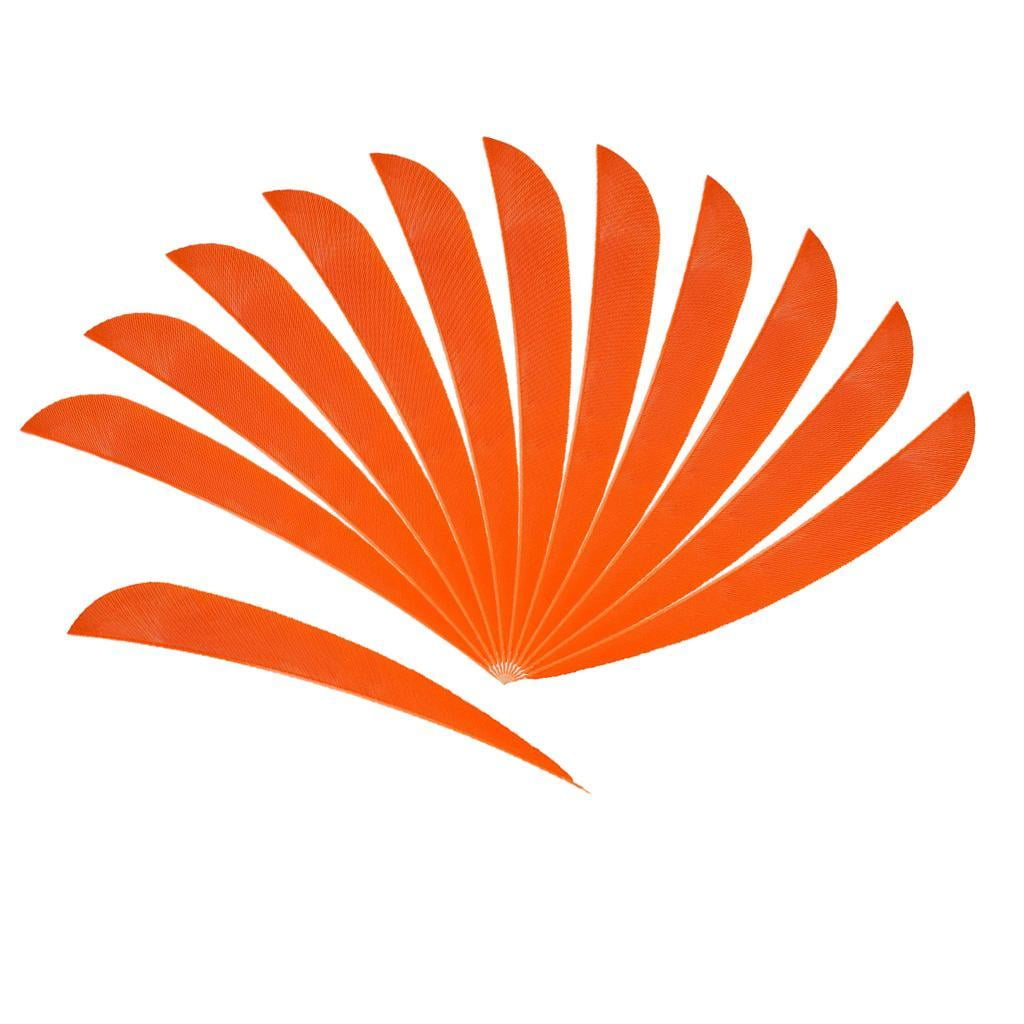 12 Pieces Feather Fletching Right Wing Fletches 4 inch Orange - Walmart.com