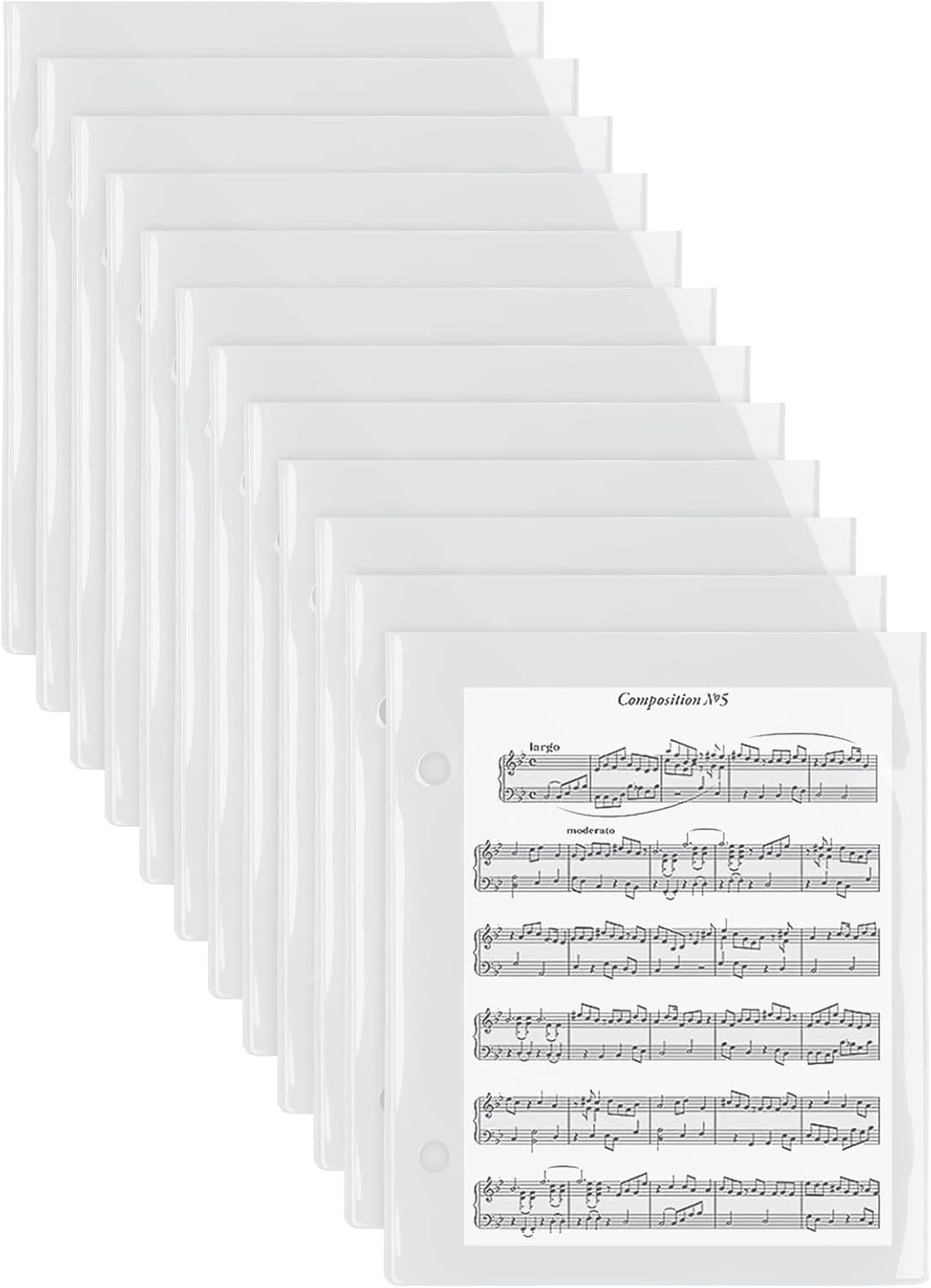 12 Pieces Flip Folder Pages Flip Folio Marching Band Music Files Holder ...