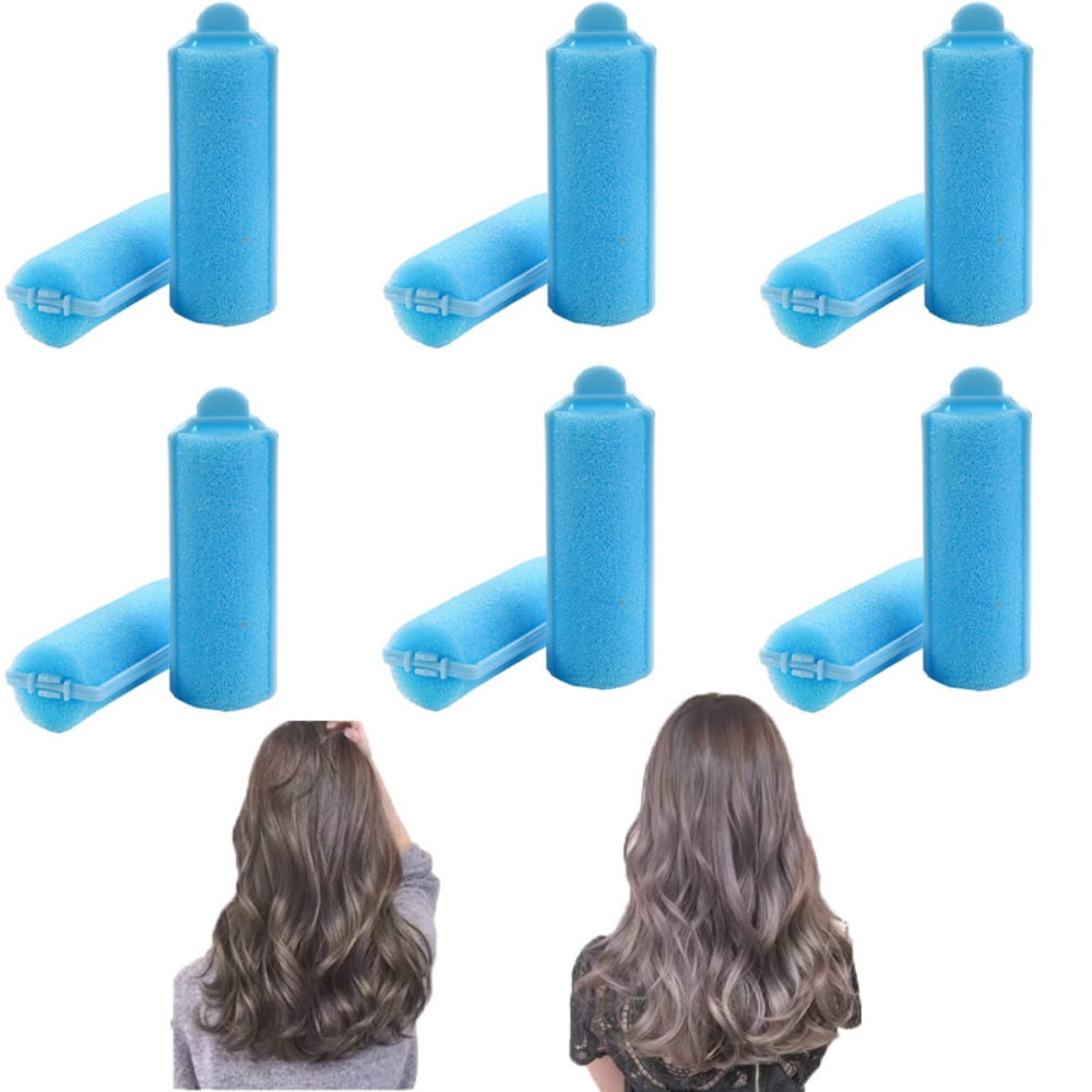 12 Pieces Foam Sponge Hair Rollers, Casewin Soft Sleeping Hair Curlers ...