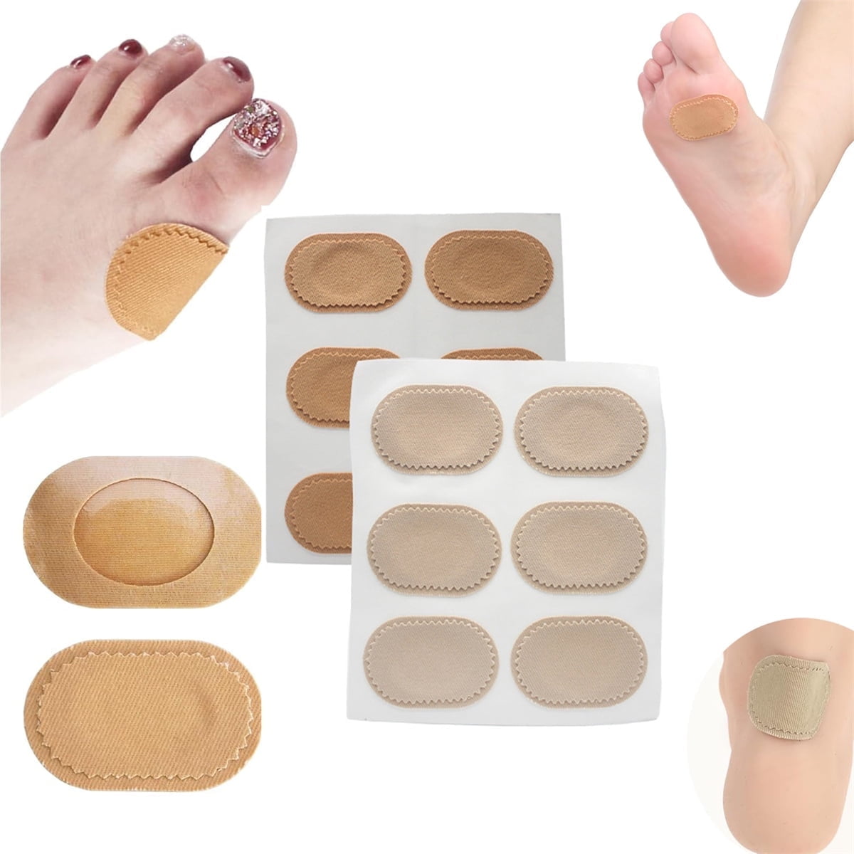 12 Pieces Foot Callus Cushion,Tutuviw Toe Cushions,Fabric Toe Bunion ...