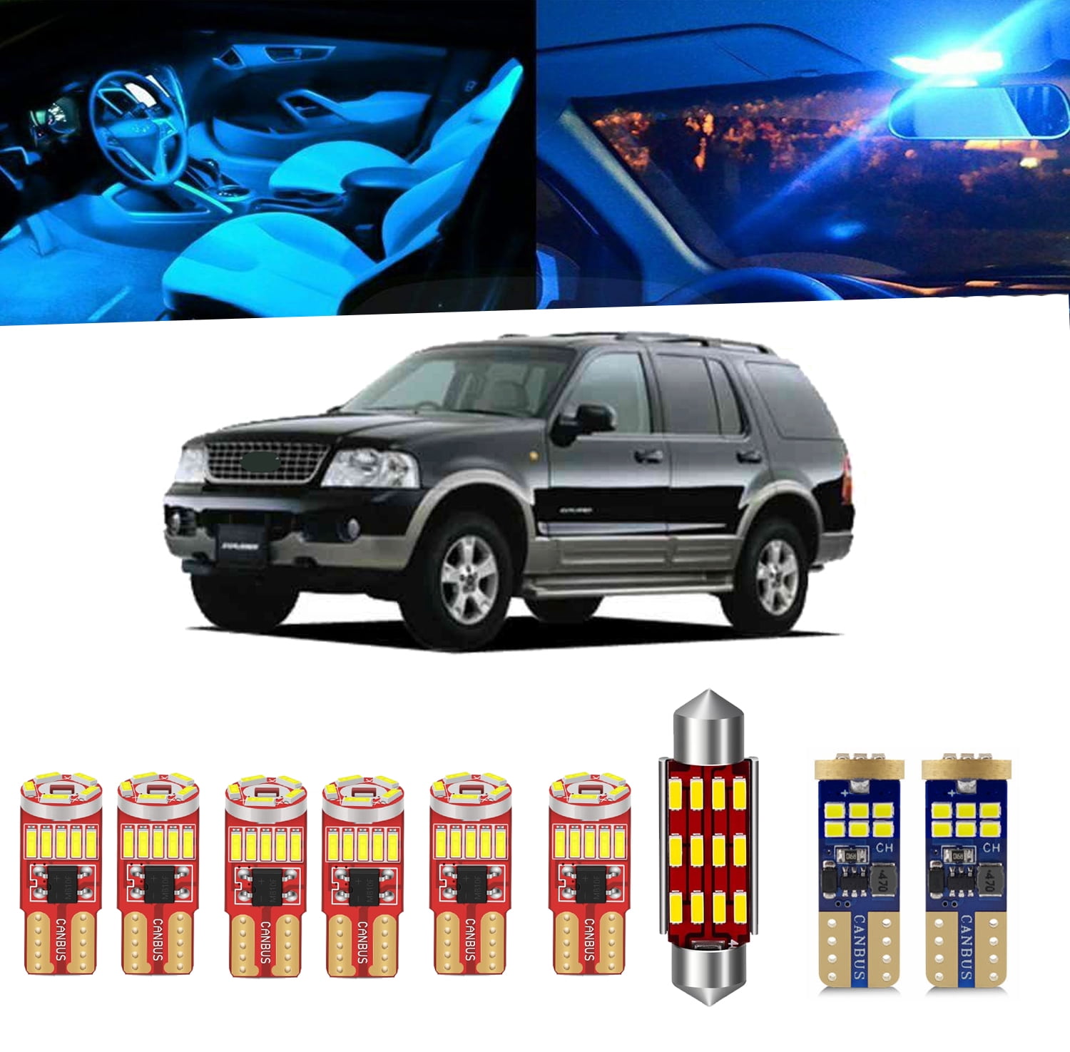 12-Pieces For Explorer LED Interior Light Kit for Ford Explorer 2002 ...