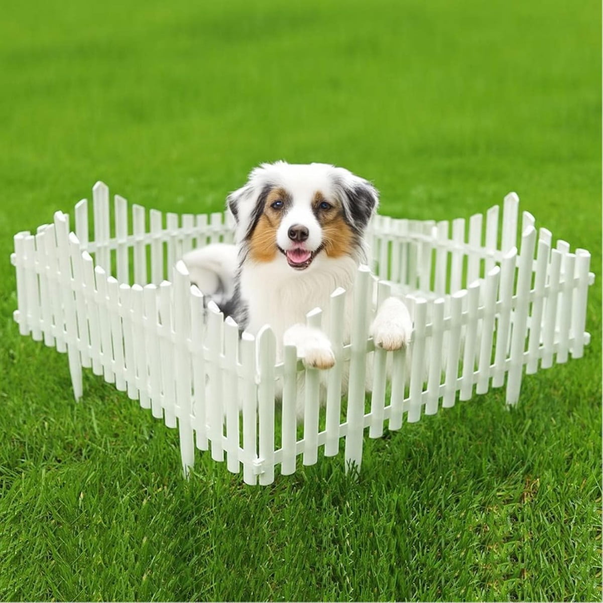 12 Pieces Garden Fence, 24”x13” Flexible White Picket Fence Border ...