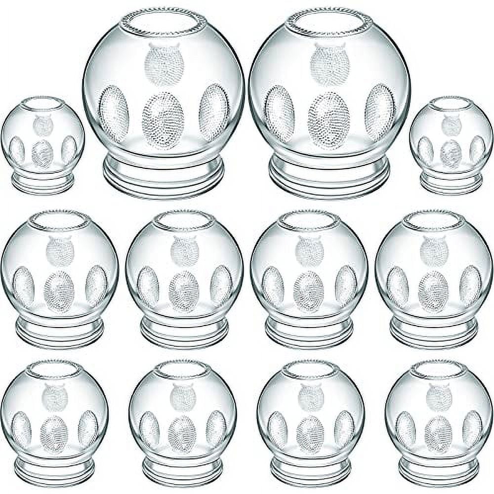 12 Pieces Glass Fire Cupping Jars Thick Glass Cupping Set 4 Sizes ...