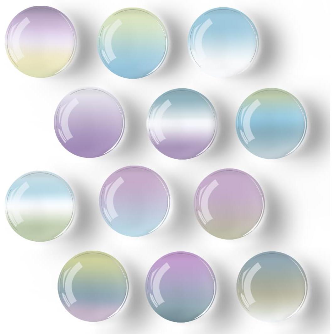 12 Pieces of Glass Refrigerator Stickers, Marble Refrigerator Crafts ...