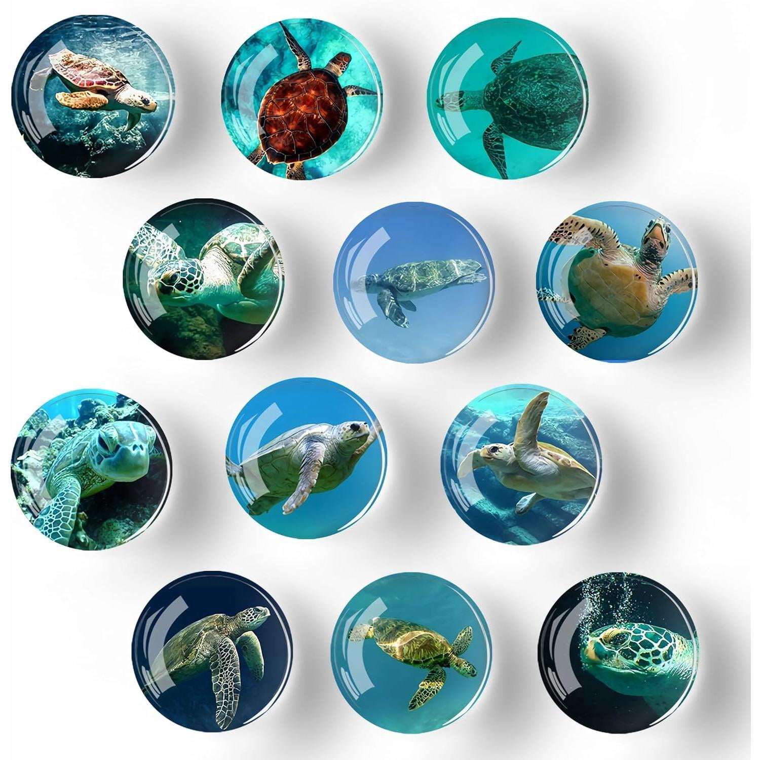 12 Pieces of Glass Refrigerator Stickers, Marble Refrigerator Crafts ...