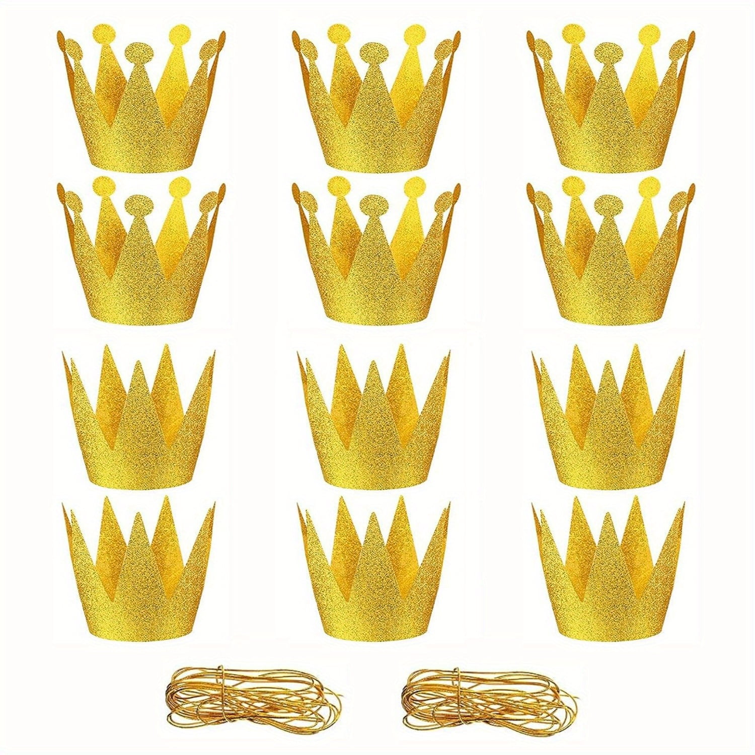 12 Pieces Gold Crown Hats Paper Crowns Gold Party Crown Hats for ...