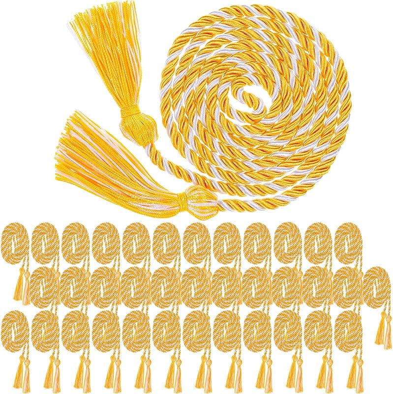 12 Pieces Gold Honor Cord Graduation Tassel Honor Cord for Grad Days ...