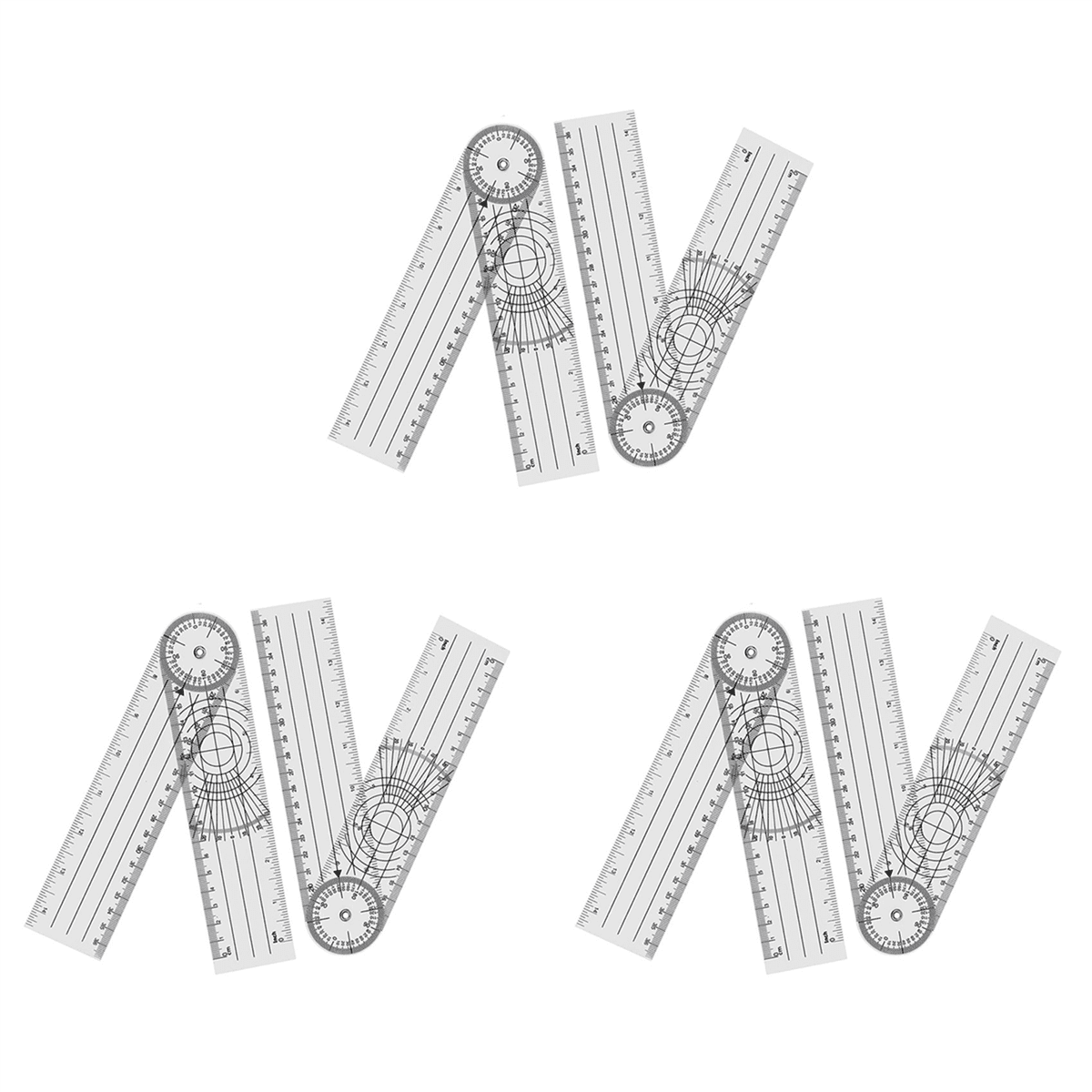12 Pieces Goniometer Physiotherapy 360 Degree Rotation Protractor PVC ...