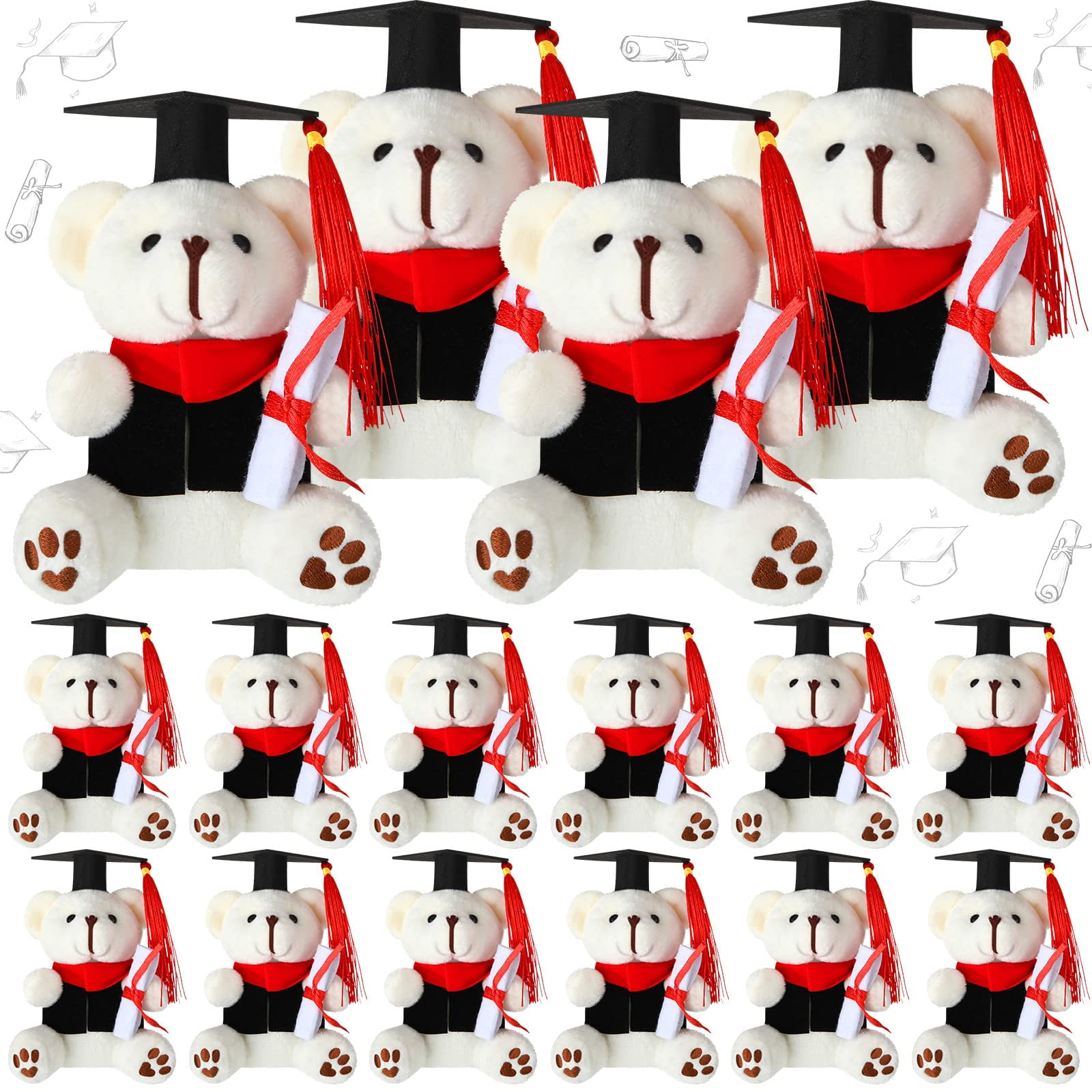 12 Pieces Graduation Bear Class Of 2025 Plush Mini Bears Bulk Grad ...