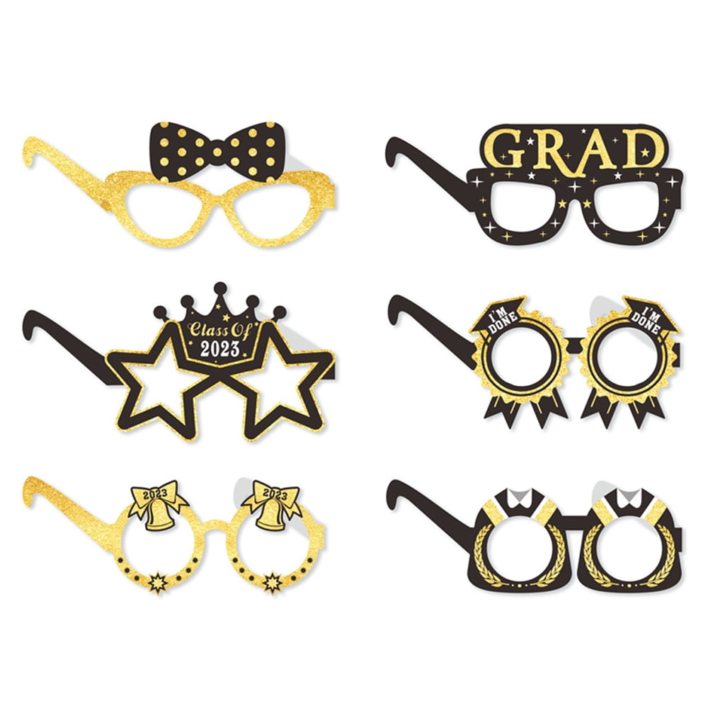 12 Pieces Graduation Eyeglasses Decoration, Class of 2022 Photo Booth ...